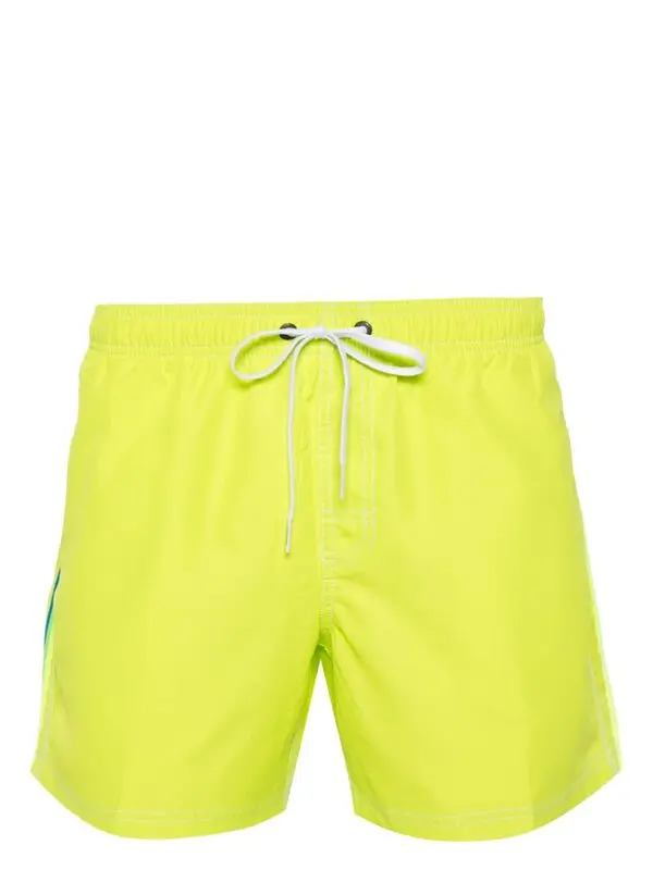 Sundek Logo-patch Striped Swim Shorts - Yellow