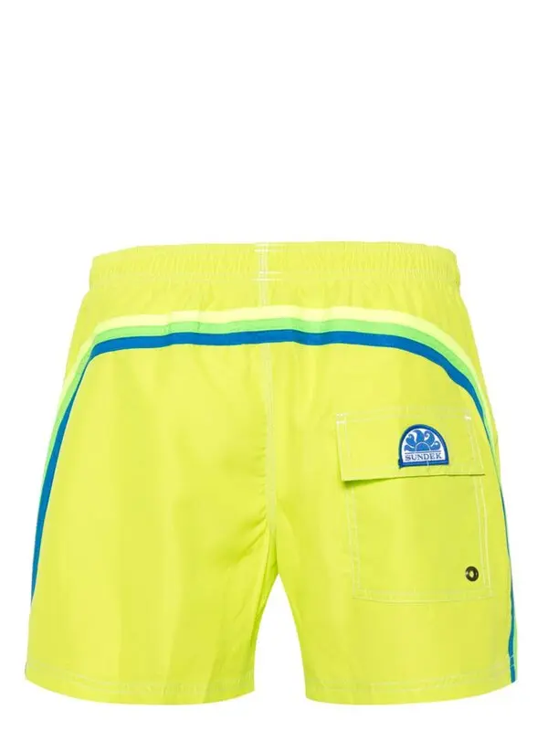 Sundek Logo-patch Striped Swim Shorts