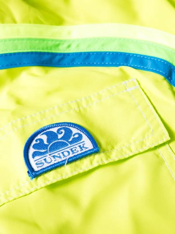 Sundek Logo-patch Striped Swim Shorts