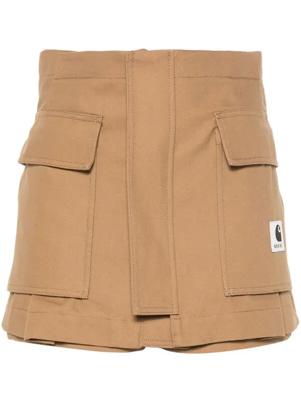 Sacai X Carhartt Wip Duck Shorts In Brown - 69% Off | Editorialist