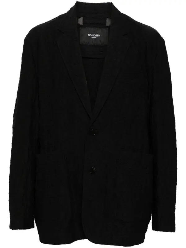 SONGZIO Crease-effect V-neck Jacket