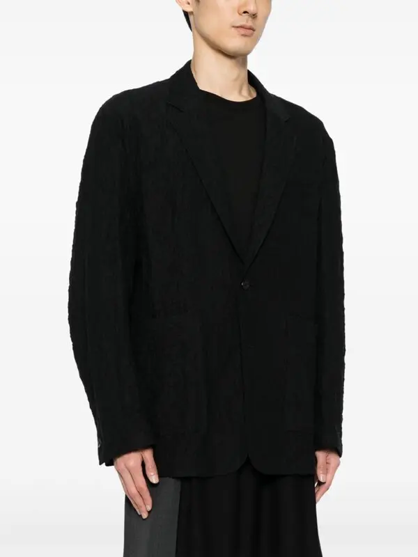 SONGZIO Crease-effect V-neck Jacket