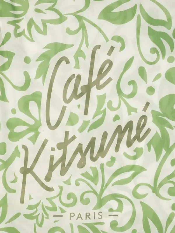 Maison Kitsuné Floral-print Cotton Scarf