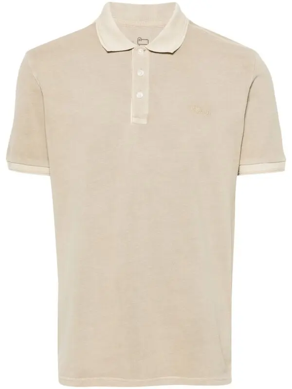 Woolrich Mackinack Logo-embroidered Polo Shirt - Neutrals