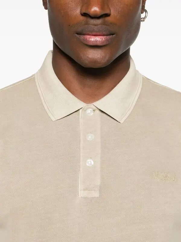 Woolrich Mackinack Logo-embroidered Polo Shirt - Neutrals