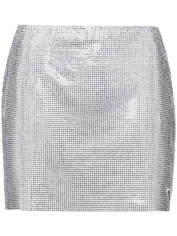 Prada Crystal-embellished Cotton Miniskirt