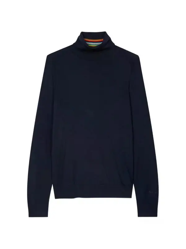 Paul Smith Roll-neck Merino Jumper - Blue