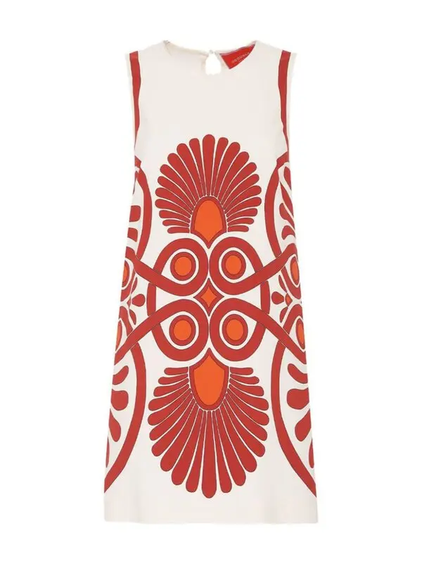 La DoubleJ Medallion Geometric-print Dress - White