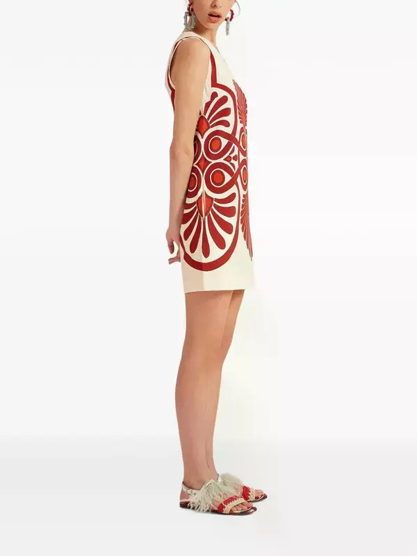 La DoubleJ Medallion Geometric-print Dress - White