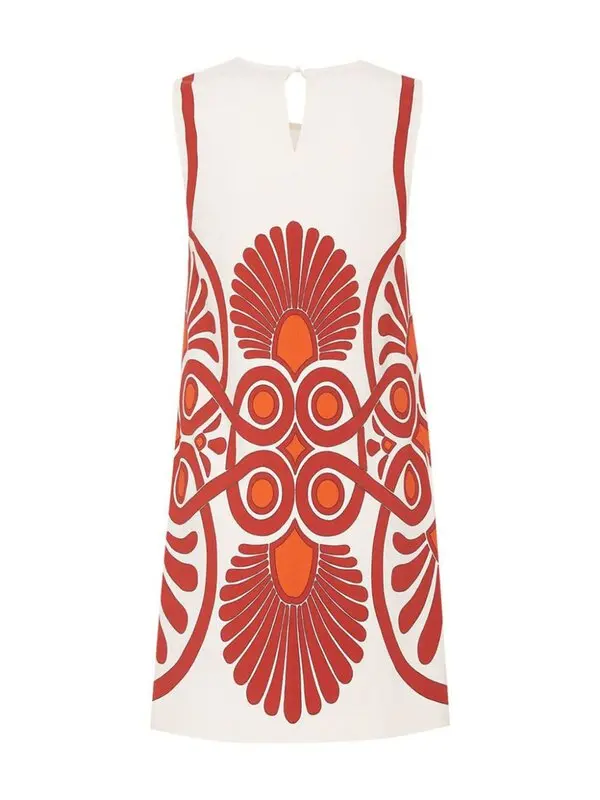 La DoubleJ Medallion Geometric-print Dress - White