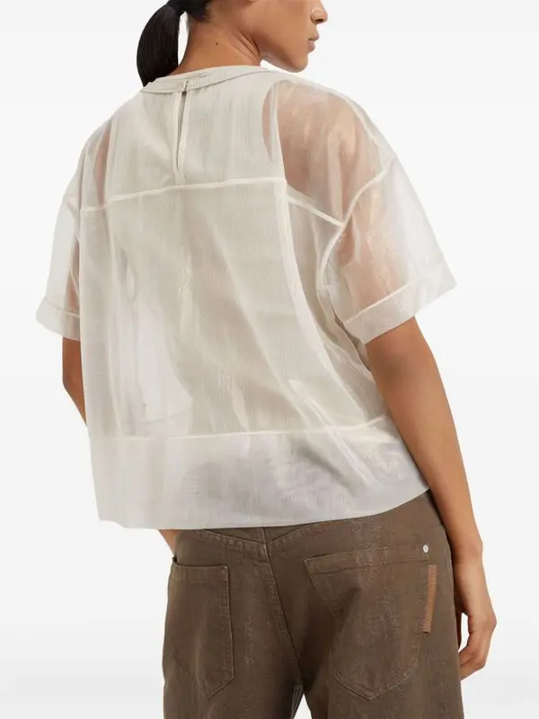 Brunello Cucinelli Semi-sheer Layered T-shirt