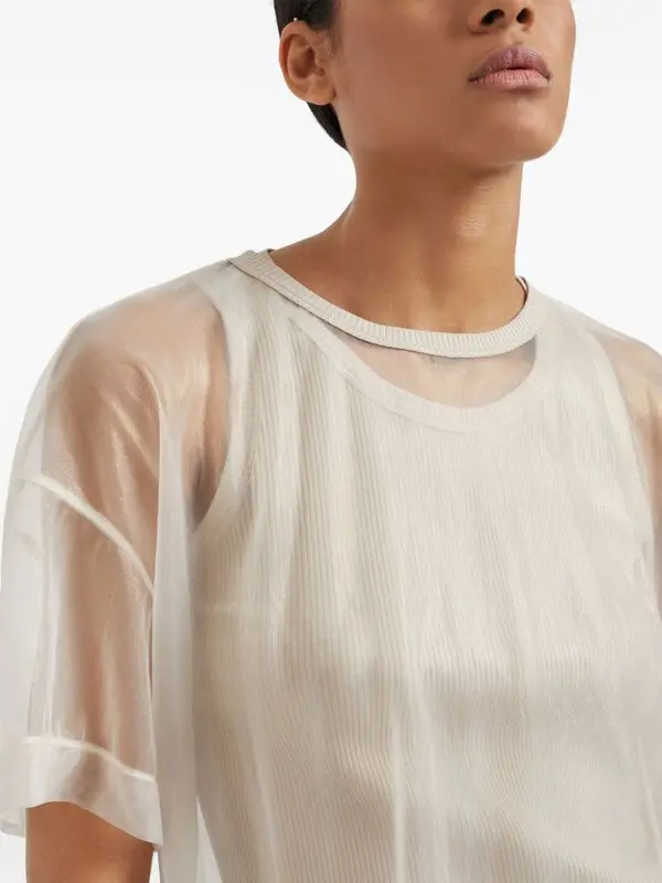 Brunello Cucinelli Semi-sheer Layered T-shirt
