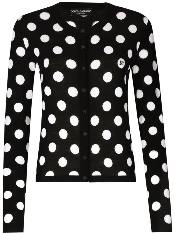 Dolce & Gabbana Polka Dot Cardigan - Black