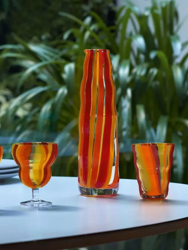 LSA INTERNATIONAL Folk Striped Glass Vase