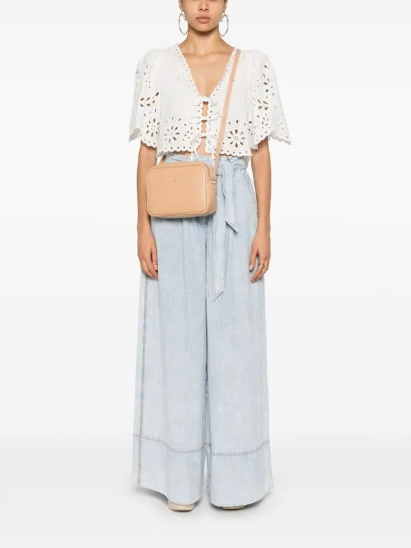 Patrizia Pepe Leather Crossbody Bag - Neutrals