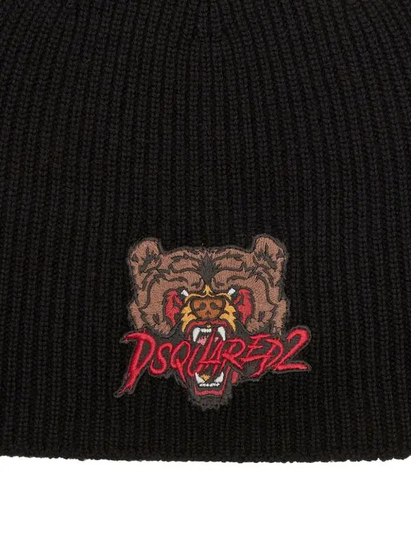 Dsquared2 Bear Appliqué Beanie