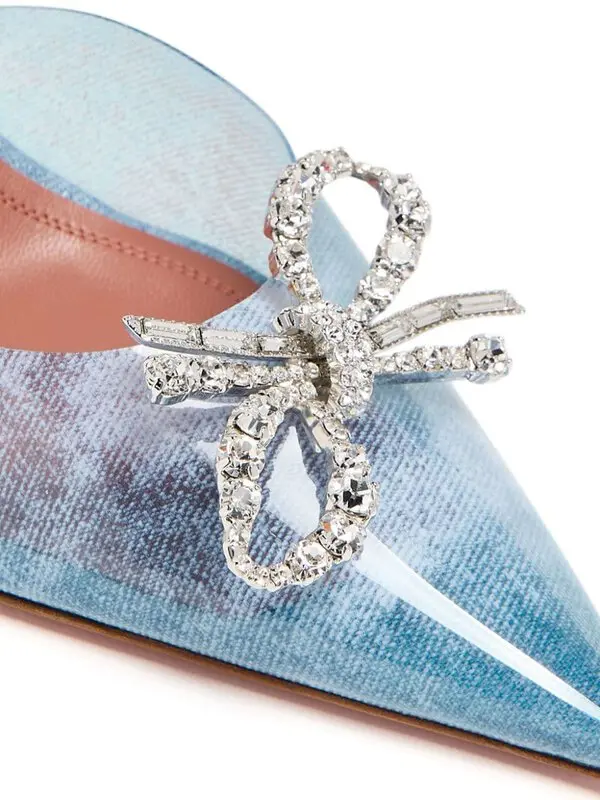 Amina Muaddi 95mm Bow-detail Pumps - Blue