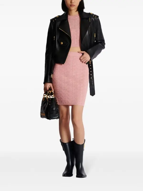 Balmain Monogram Knitted Top - Pink