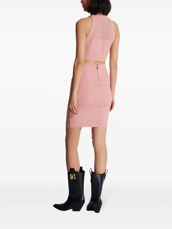 Balmain Monogram Knitted Top - Pink