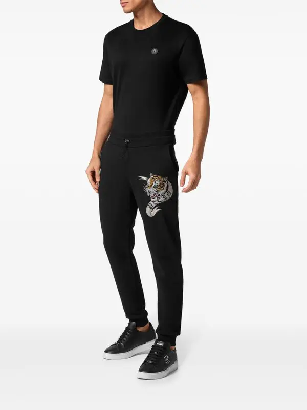 Philipp Plein Tiger-appliqué Drawstring Track Pants