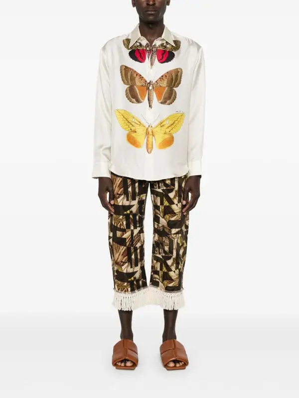 PIERRE-LOUIS MASCIA Floral-patterned Tapered Jeans