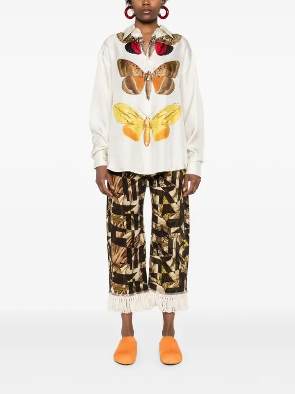 PIERRE-LOUIS MASCIA Floral-patterned Tapered Jeans