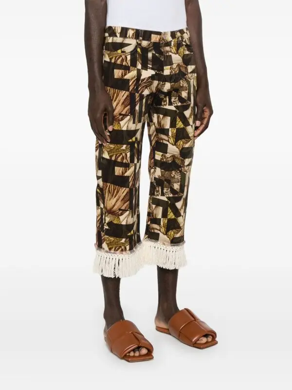 PIERRE-LOUIS MASCIA Floral-patterned Tapered Jeans