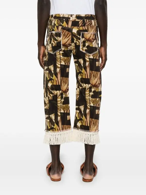 PIERRE-LOUIS MASCIA Floral-patterned Tapered Jeans