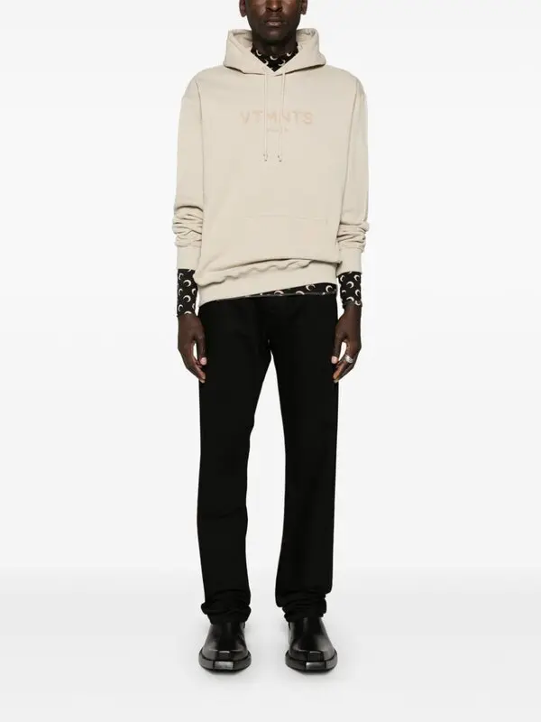 VTMNTS Logo-print Cotton Hoodie - Neutrals