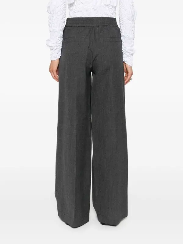 Brunello Cucinelli Virgin Wool Palazzo Pants - Grey