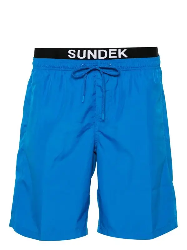 Sundek Logo-appliqué Layered Swim Short - Blue
