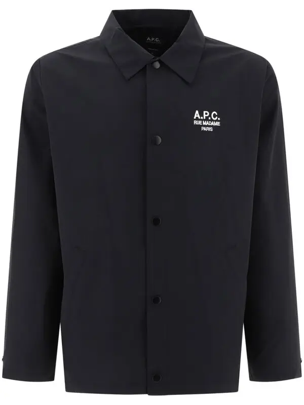 A.p.c. Embroidered Logo Shirt Jacket - Black