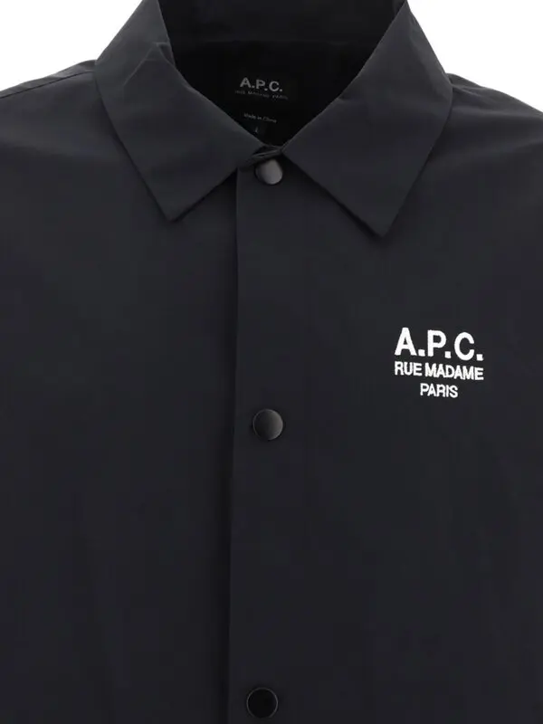 A.p.c. Embroidered Logo Shirt Jacket - Black