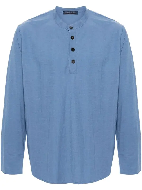 Harris Wharf London Band-collar Polo Shirt