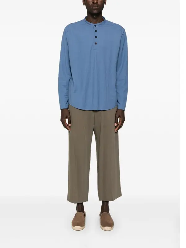 Harris Wharf London Band-collar Polo Shirt
