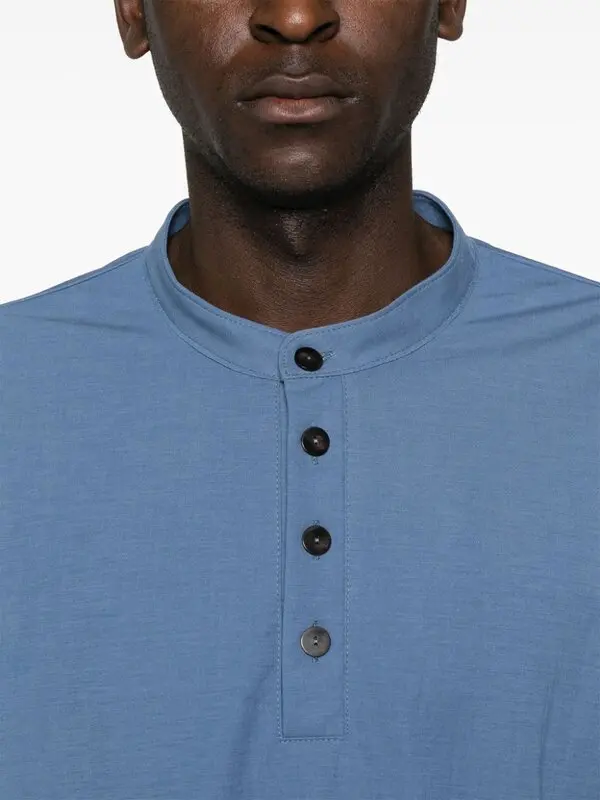 Harris Wharf London Band-collar Polo Shirt