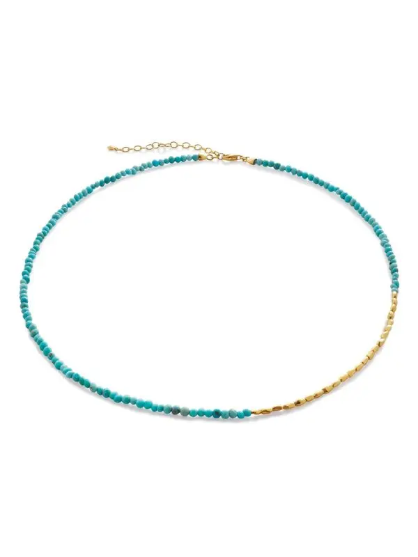 Monica Vinader Mini Nugget Beaded Turquoise Necklace - Blue