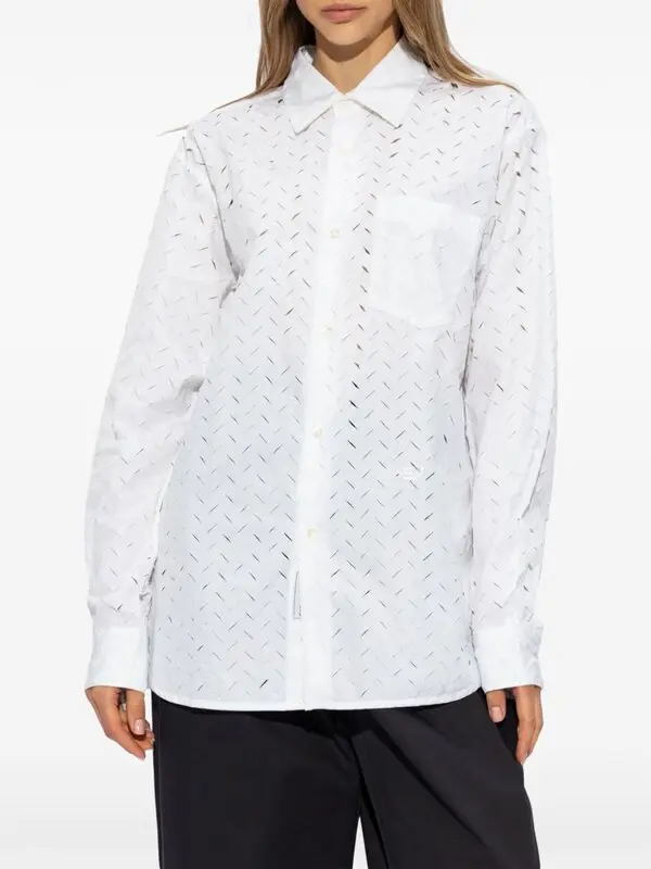 Eytys Otis Perforated Cotton Shirt - White