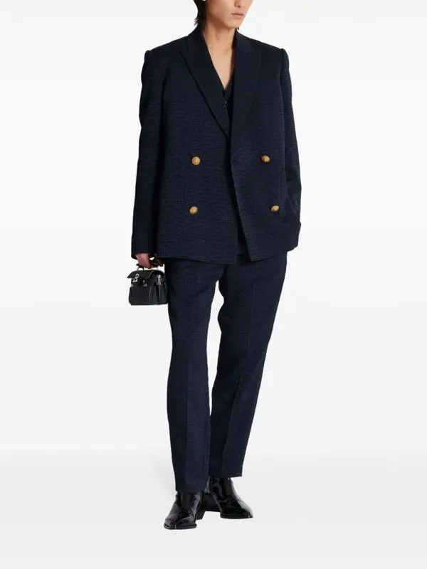 Balmain Pb-monogram Satin Blazer - Blue