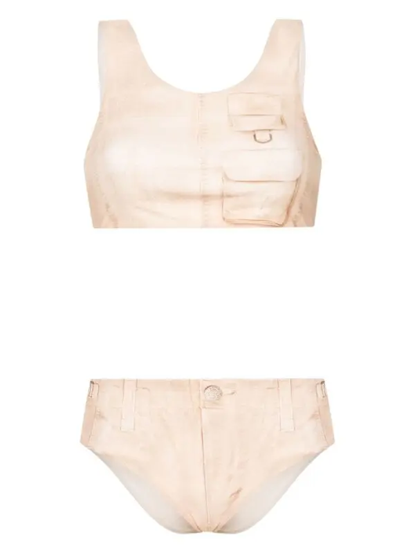 Acne Studios Trompe L'oeil-print Bikini - Yellow