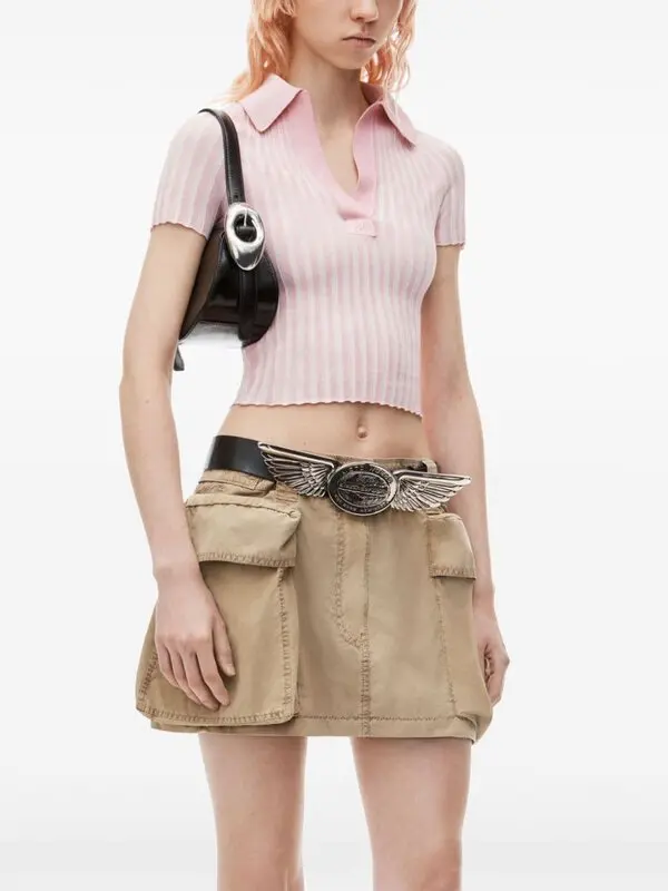 トップス Alexander Wang ribbed-knit Polo Shirt Alexander Wang Ribbed-Knit Polo Shirt In Pink - 51% Off | Editorialist