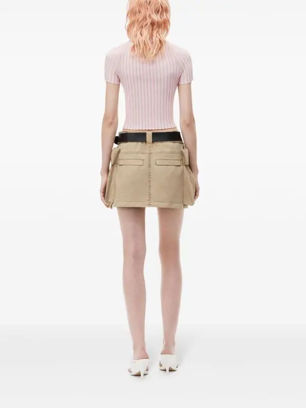 トップス Alexander Wang ribbed-knit Polo Shirt Long-Sleeve Polo Shirt in WHITE | alexanderwang®