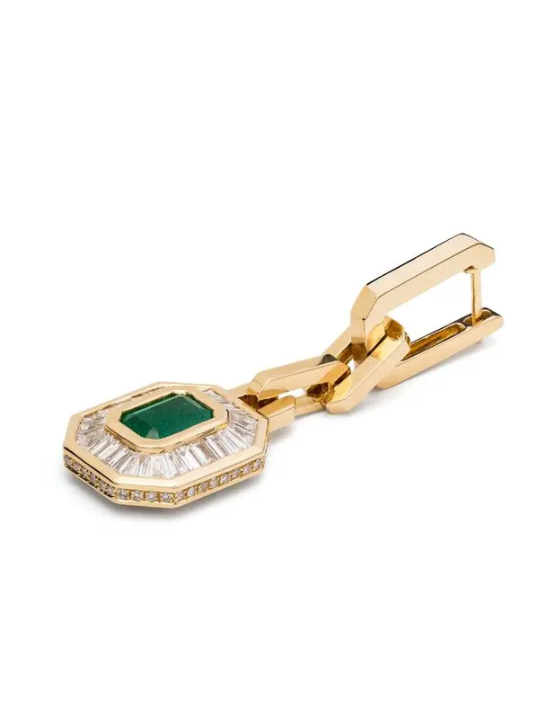 Shay 18k Yellow Emerald And Diamond Drop Earrings - Gold