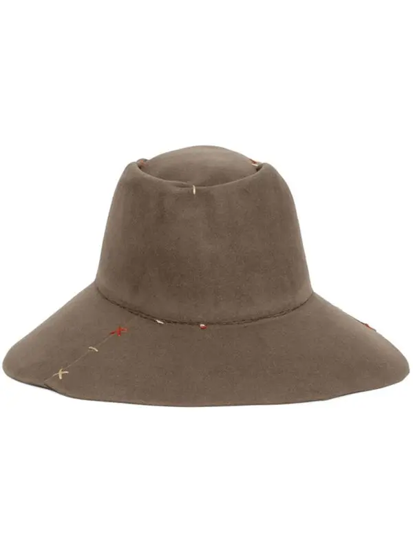 Nick Fouquet Crow Stitch Bucket Hat - Brown