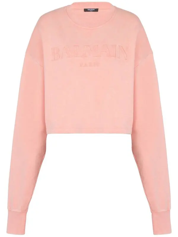 Balmain Logo-embroidered Cotton Sweatshirt