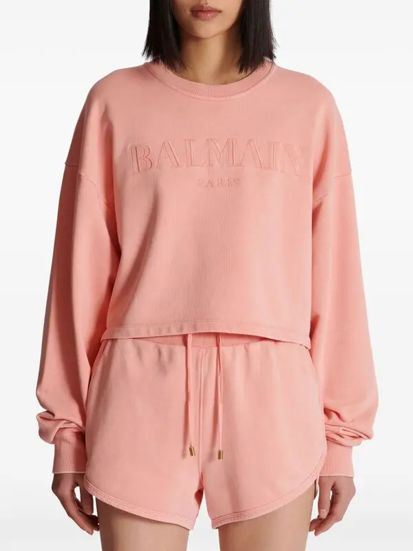 Balmain Logo-embroidered Cotton Sweatshirt