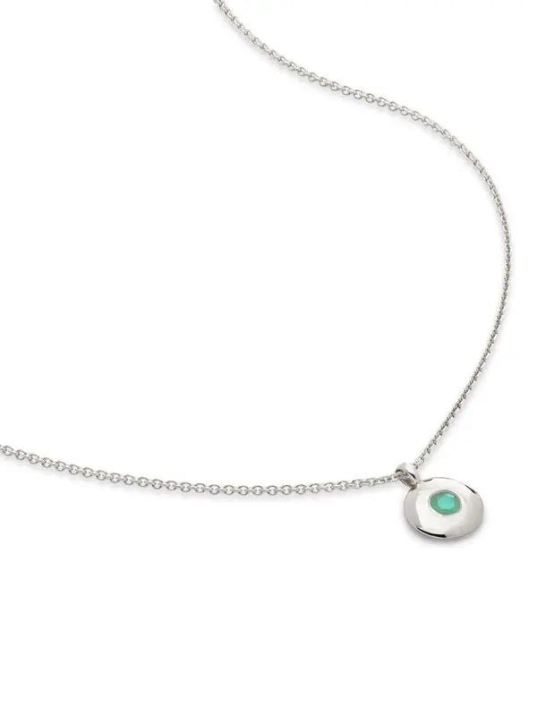 Monica Vinader May Emerald Pendant Necklace - Silver