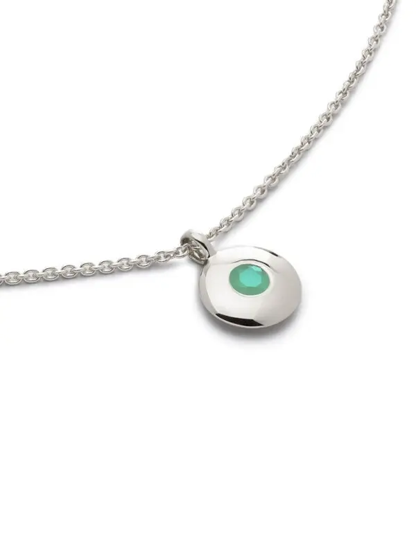 Monica Vinader May Emerald Pendant Necklace - Silver