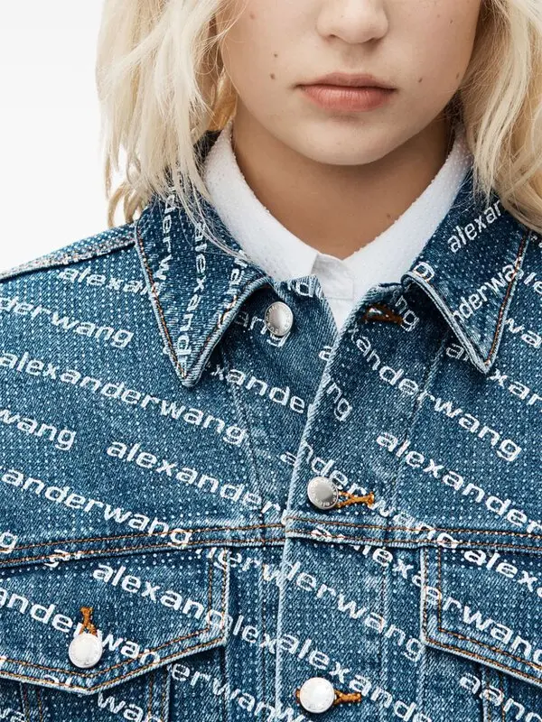 Alexander Wang Game Jacket With Logo - Blue | Editorialist