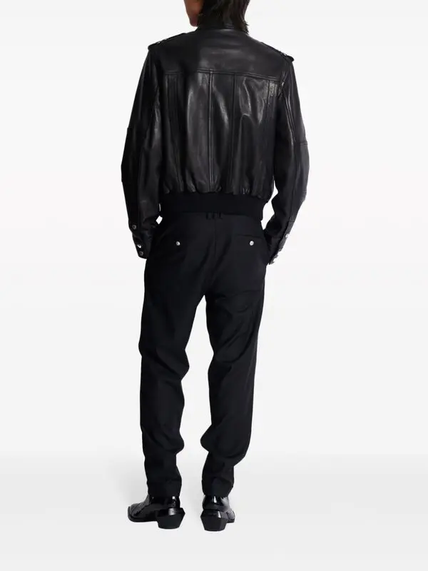 Balmain Long-sleeve Leather Jacket